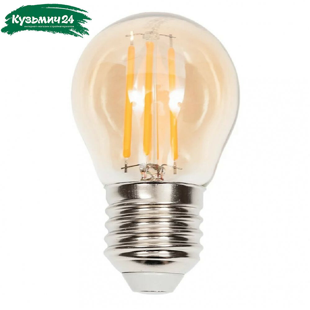 Лампа светодиодная Vintage Uniel LED-G45-5W/GOLDEN/E14 GLV21GO, золотистая