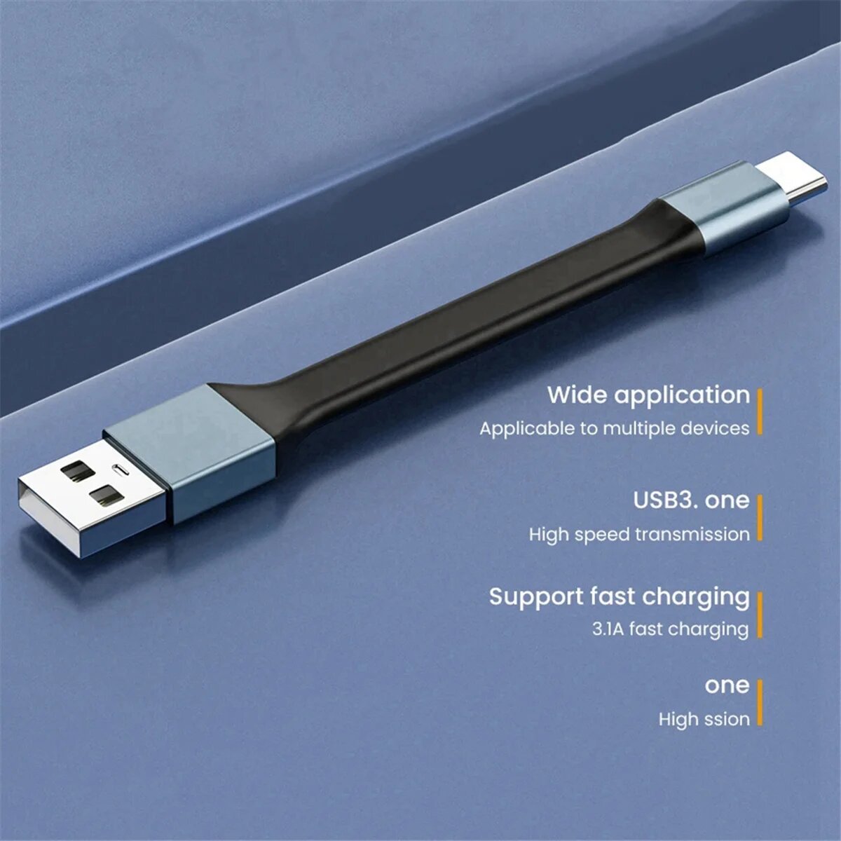 SCLS Mini 3A USB Type-C Кабель для быстрой зарядки данных Портативный брелок QC 3.0 USB Type C Короткий кабель для USB-устройств типа C, A