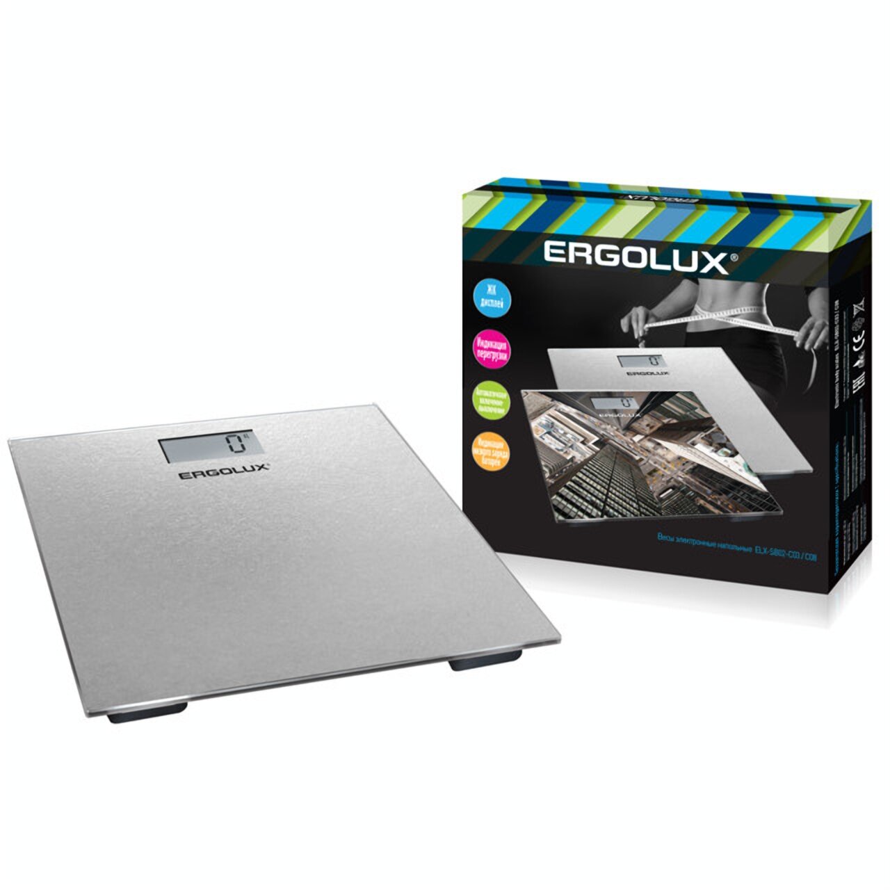 Весы кухонные ERGOLUX ELX-SB02-C03, электронные, стекло, 5кг