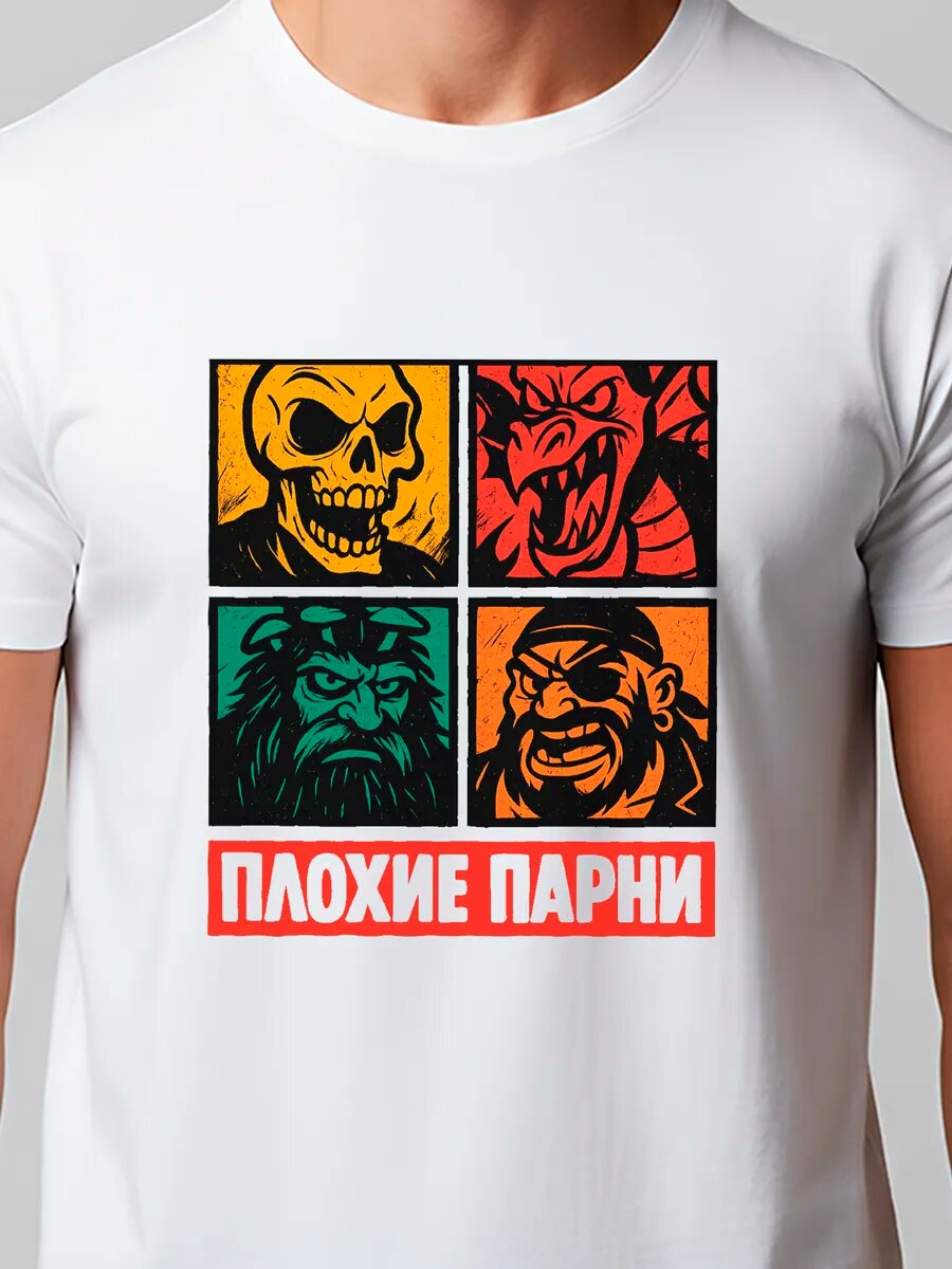 Футболка PRINTSHOT, 1 шт., размер L, белый