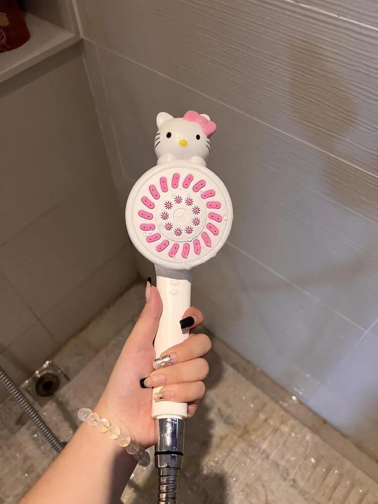 Лейка для душа Hello Kitty, ручная, мультяшная, для ванной, розовая