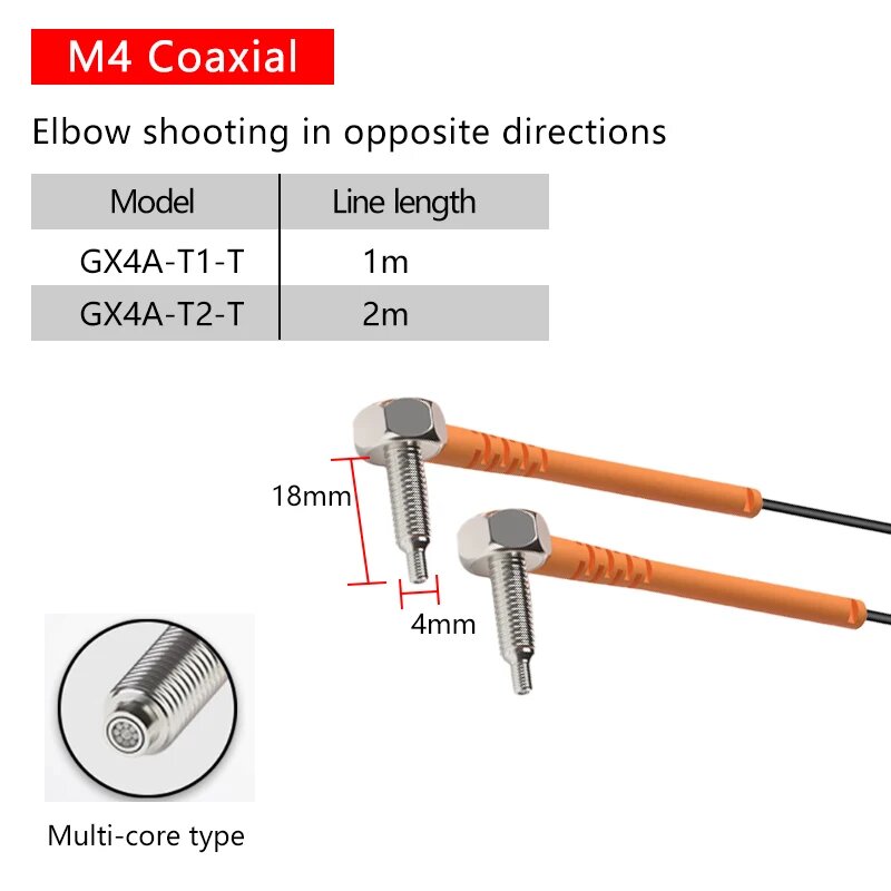 Оптоволоконный датчик M4 1M, GX4A-T-T