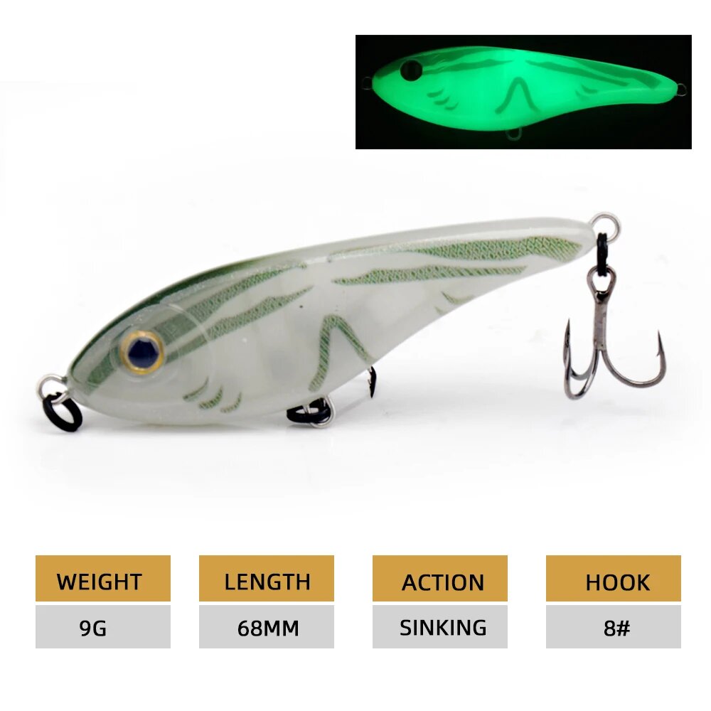 Воблер Agoie Slider Crankbaits, 9g, 68mm, Sinking, #8, Color: C