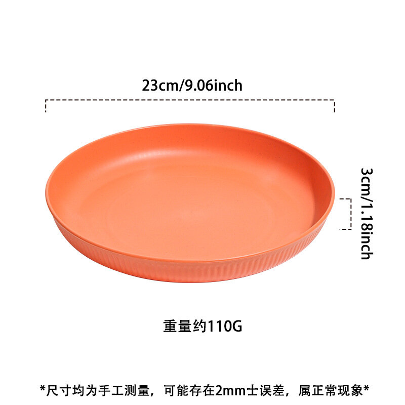 Тарелка из пшеничной соломы Amazon TK, тарелка для отеля, тарелка для фруктов, домашняя тарелка для салата в скандинавском стиле, пластиковая тарелка из PP