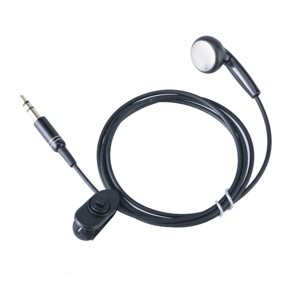 Наушники 3.5 мм, односторонние, вкладыши, Черный - 90cm