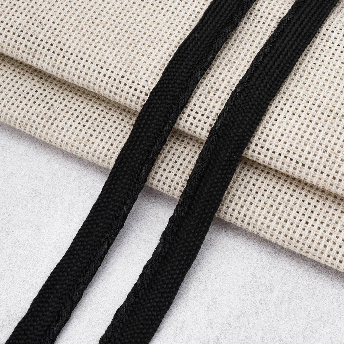 Кант декоративный с люрексом для шитья и рукоделия, 1.1 см * 27,43 м, цвет черный/черный