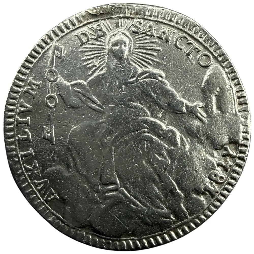 Италия, Папская область (Ватикан) 2 джулио (доппио) 1787 г. (XIII)
