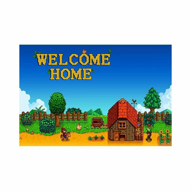 Коврик входной - Серия Starfield Welcome A, 80x120 см, антискользящий для прихожей, уборка пыли
