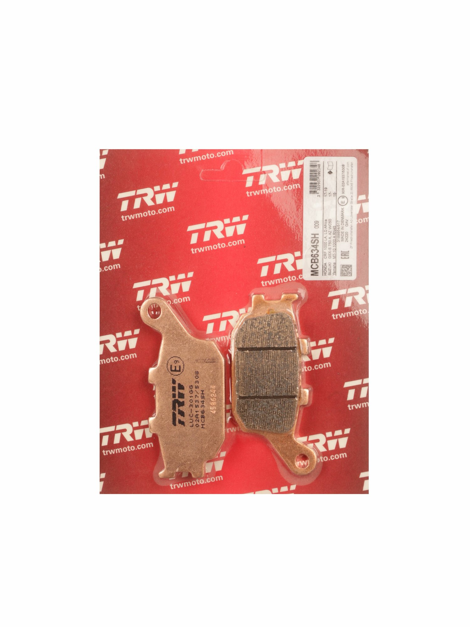 Колодки тормозные дисковые для мото TRW (MCB634SH)