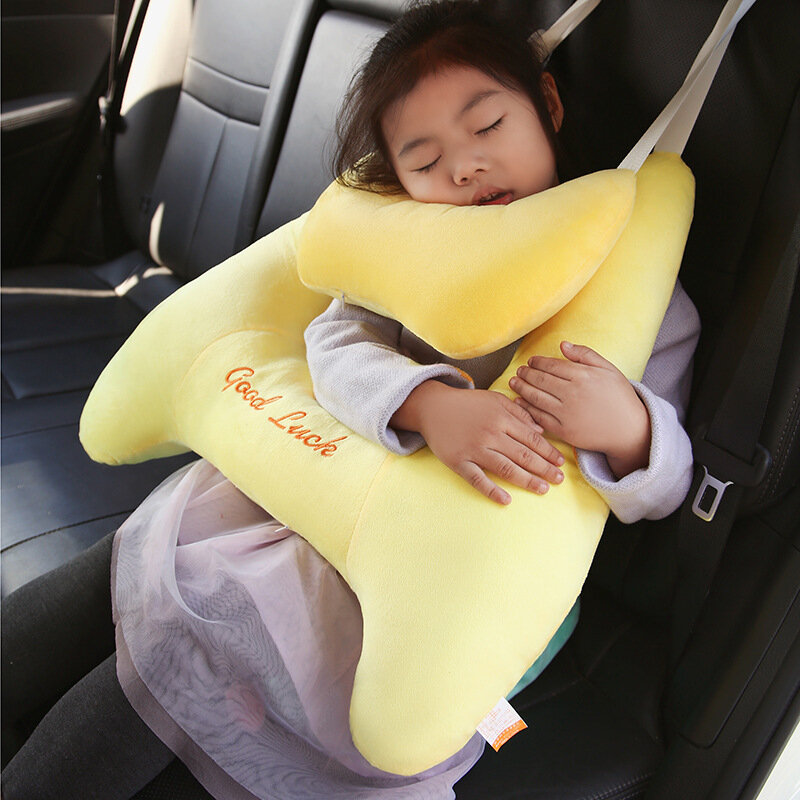 Детская автомобильная подушка для сна, подушка для сиденья автомобиля, подушка для шеи заднего пассажира на дальних поездках