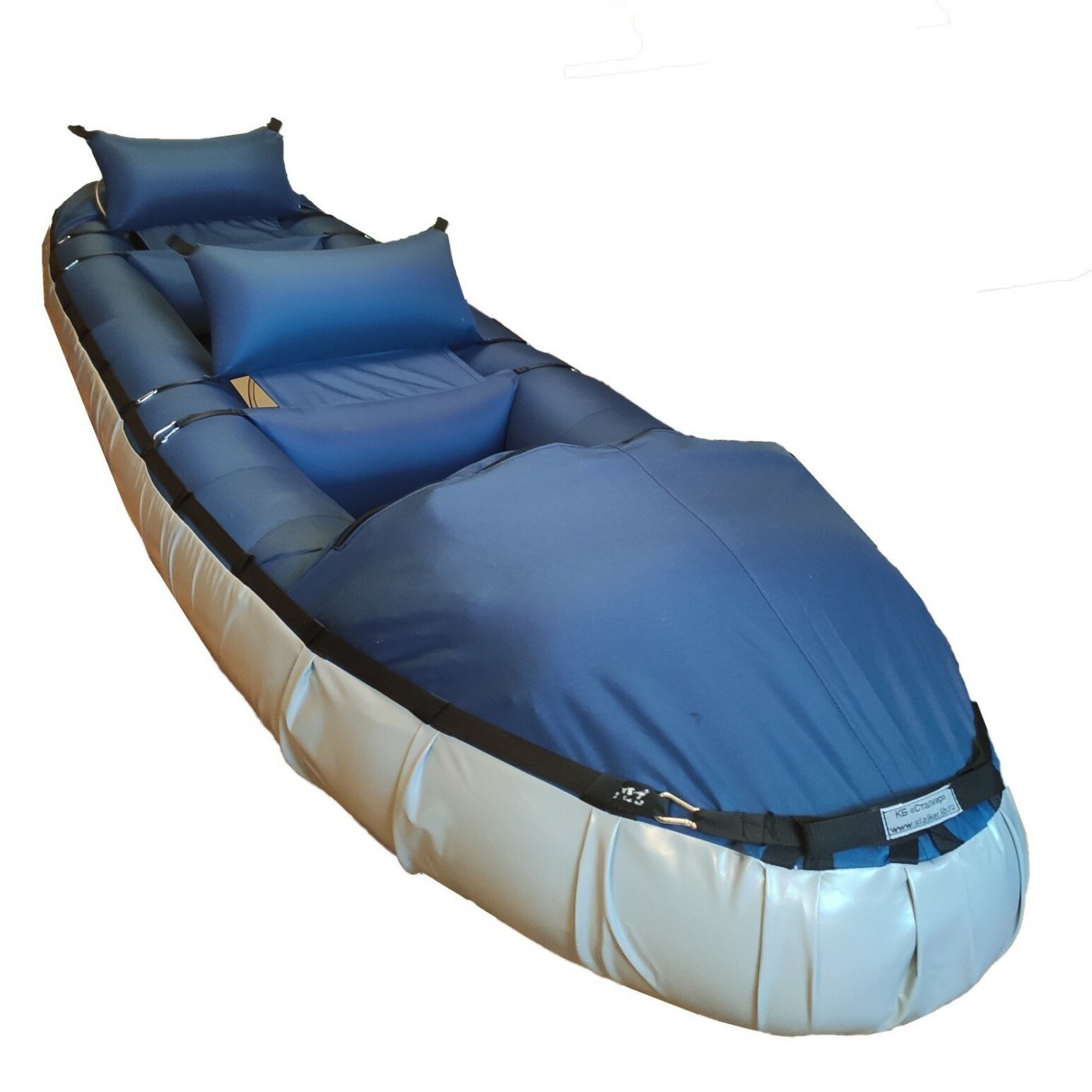 Байдарка "Налим-225", баллоны ПУ, цвет синий, надувная, двухместная