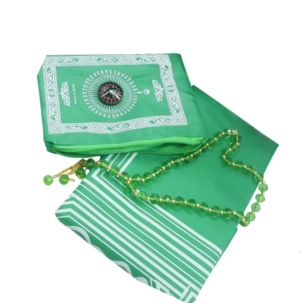 Молитвенный коврик для мусульман, портативный, Трава зеленая