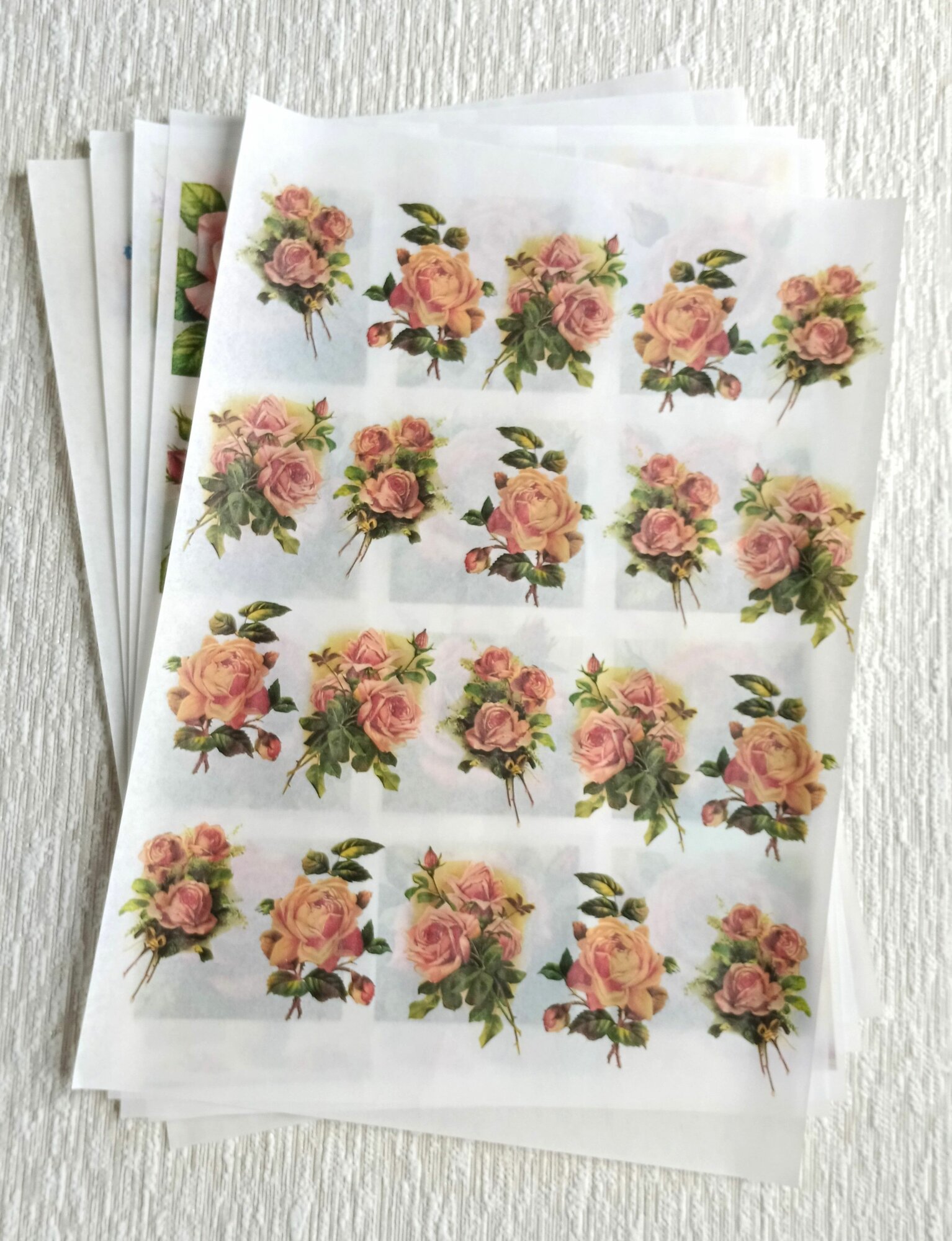 Набор бумаги для декупажа 5 листов А4, 40 гр/2м.