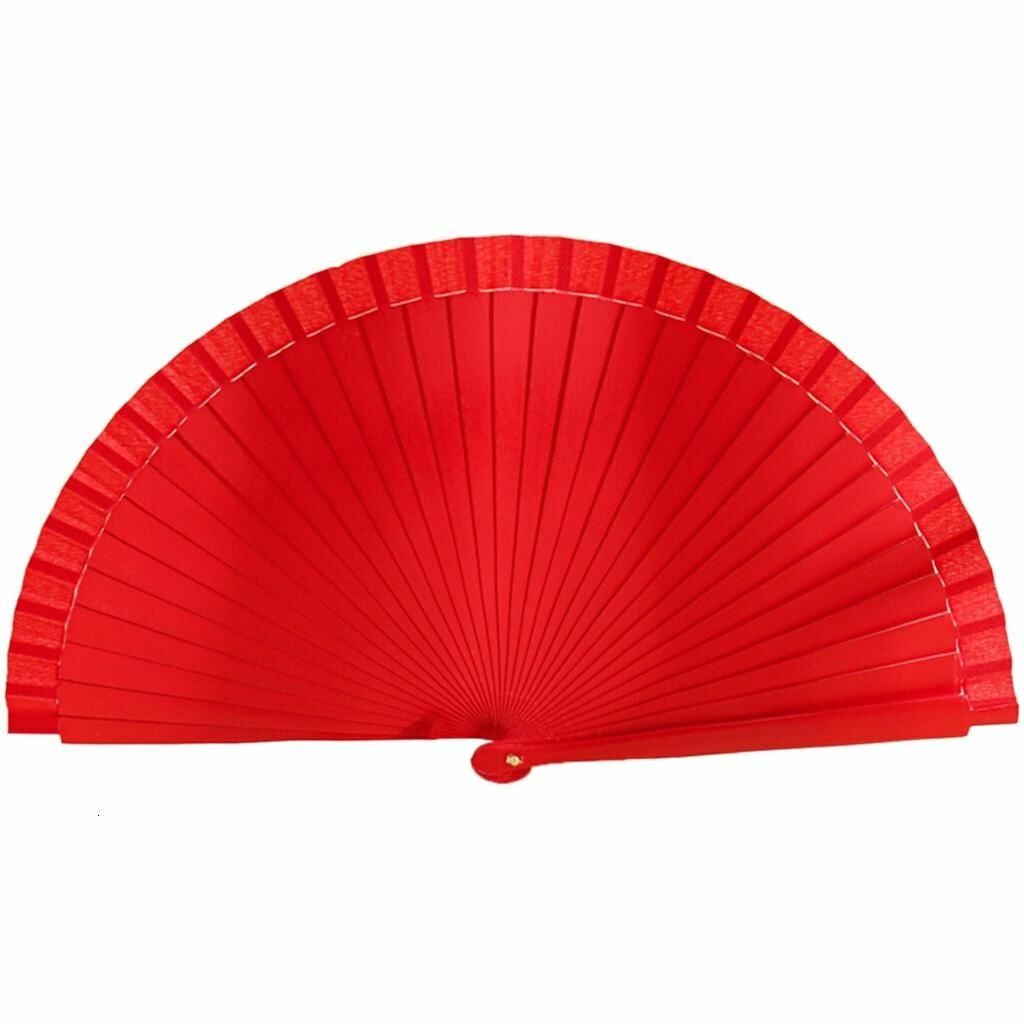 Деревянный складной веер, красный