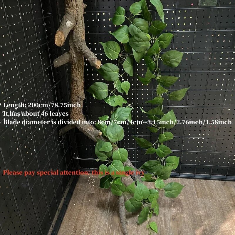 Искусственный плющ с листьями, 200см, 46 листьев, singel green luoteng