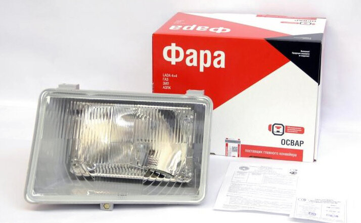 Фара ГАЗ 3302, 31029, Соболь, АЗЛК 2141, ЗИЛ Бычок 5301 левая / освар / 6012.3711-БЛ