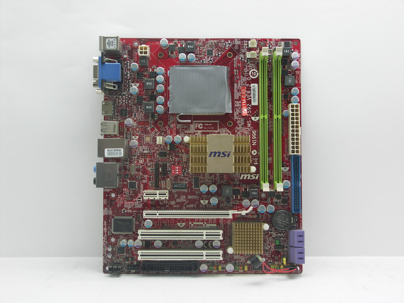 Материнская плата S-775 MSI MS-7592, IG41/DDR2/SVGA/Sb/Lan/mATX, без планки