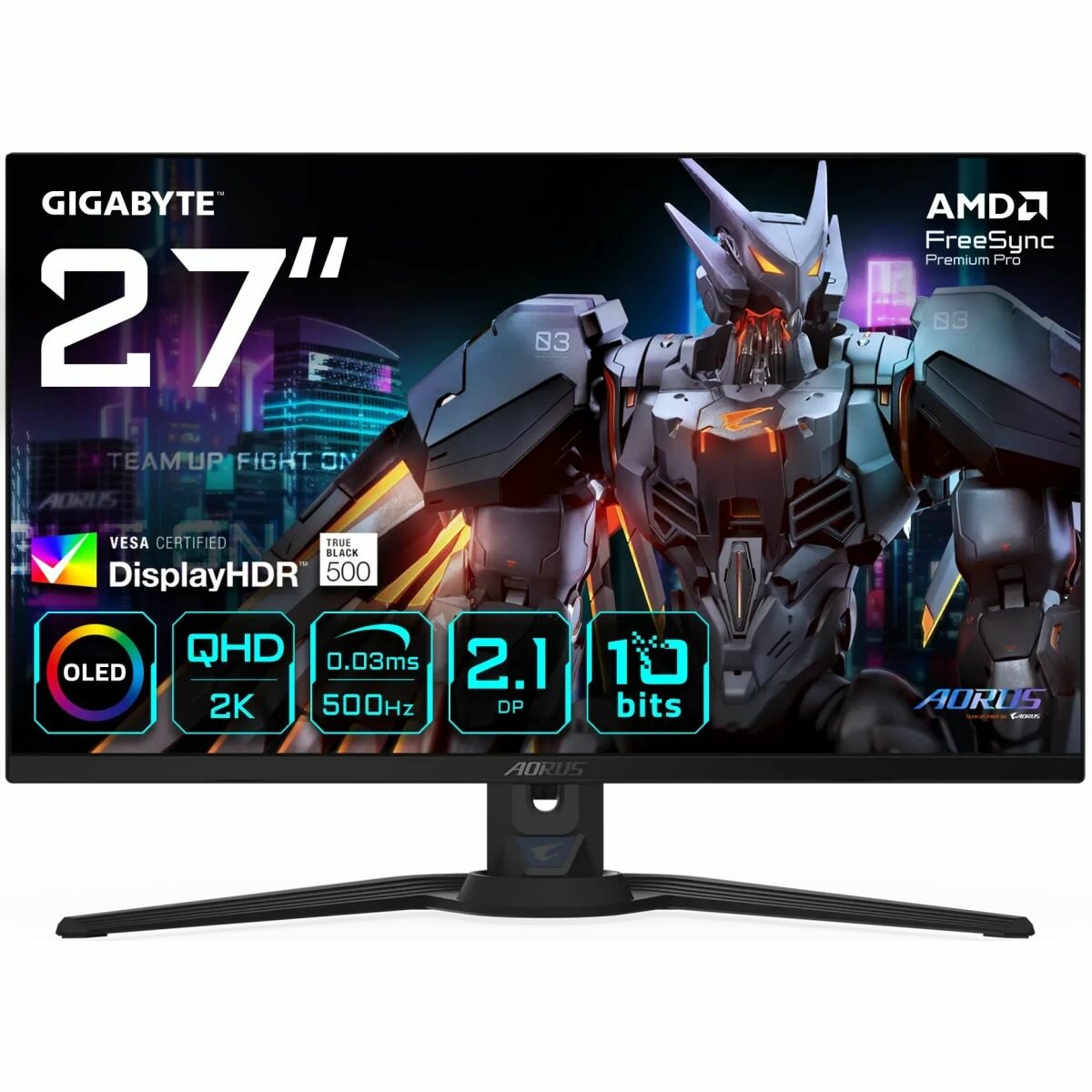 Gigabyte 27 Монитор 20VM0-FO27Q5PBA-1EKR QD-OLED, 2560x1440, 500 Гц