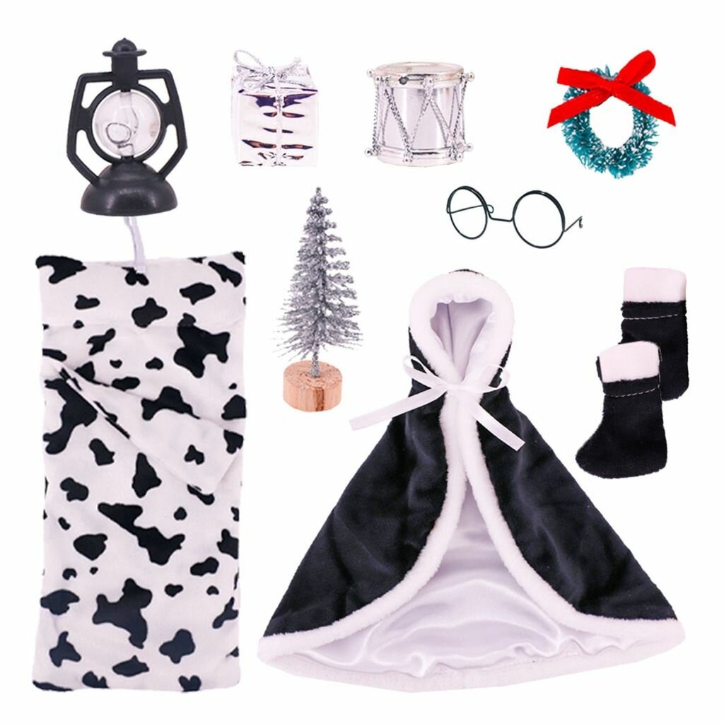 (1 комплект) Рождественская книжная полка с накидкой для куклы Эльфа-комбинированный набор-NQ1311