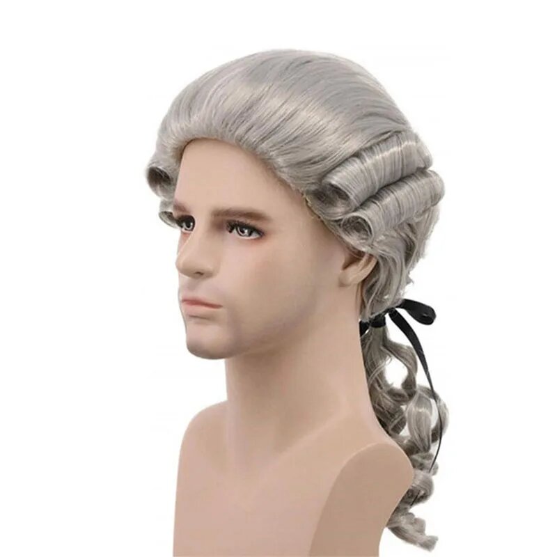 Серый мужской парик "barrister wig"