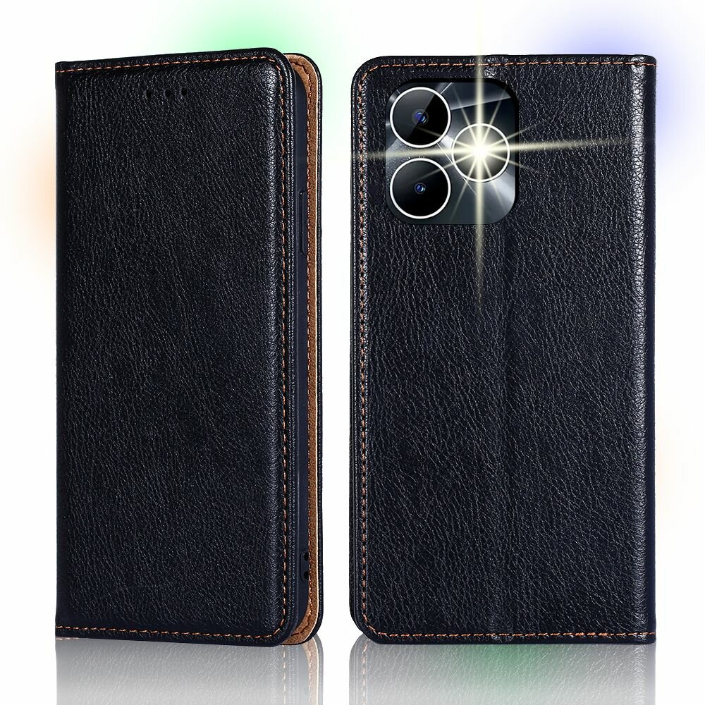 Чехол-книжка подходит на Реалми Ноте 50/ чехол кожи для Realme Note 50, черный