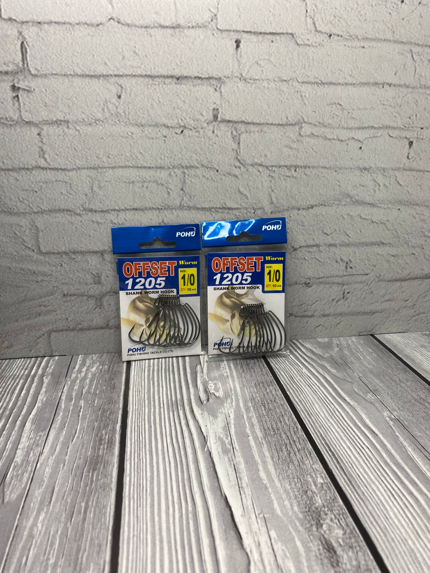 Крючок офсетный Pohu, размер #1\0 - 42мм, упаковка 10 крючков, набор 20 крючков одного размера