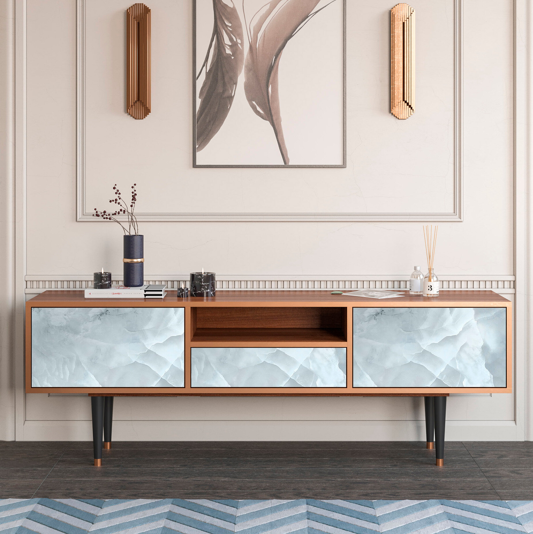 ТВ-Тумба - STORYZ - T6 The Onyx, Размер - 170 x 69 x 41 см, Цвет корпуса - , Орех