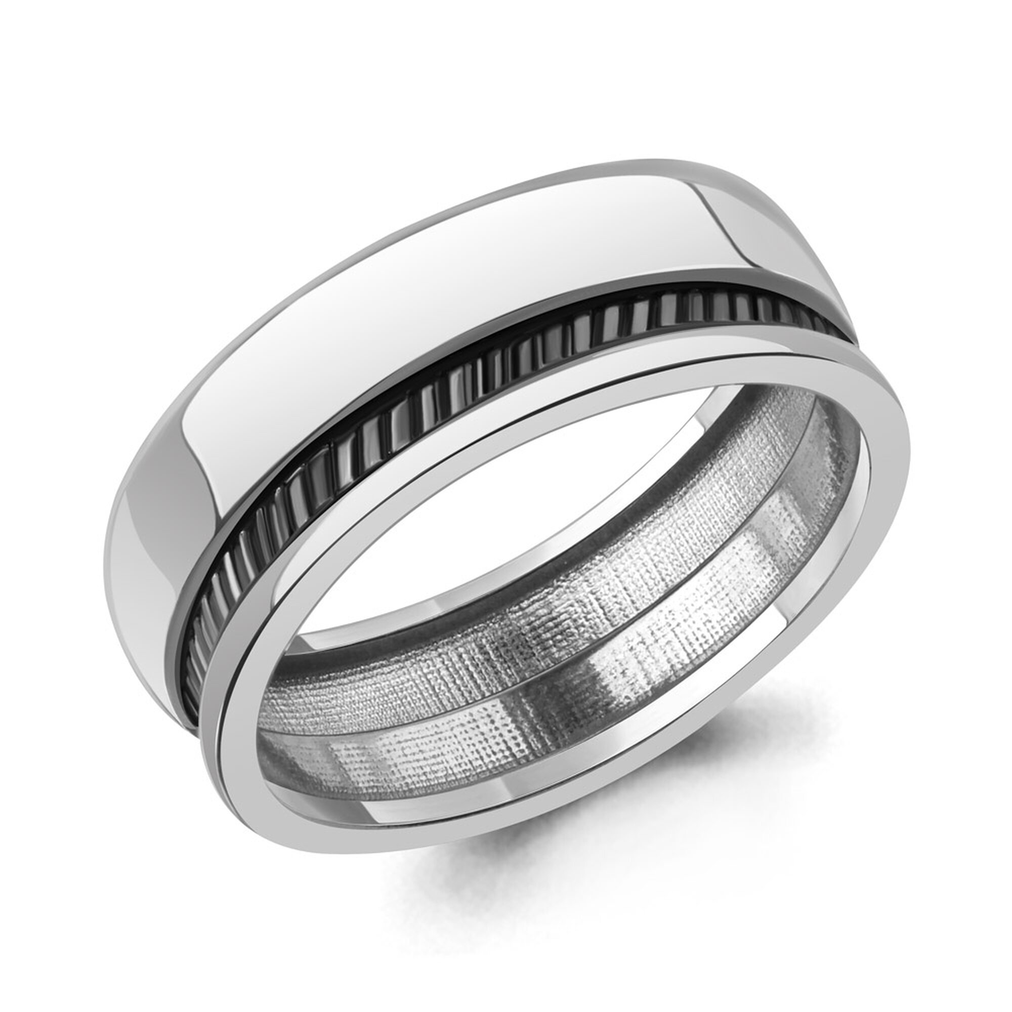 Кольцо широкое Diamant online, серебро, 925 проба, родирование