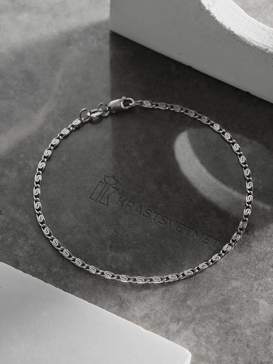 Браслет, серебро, 925 проба, родирование