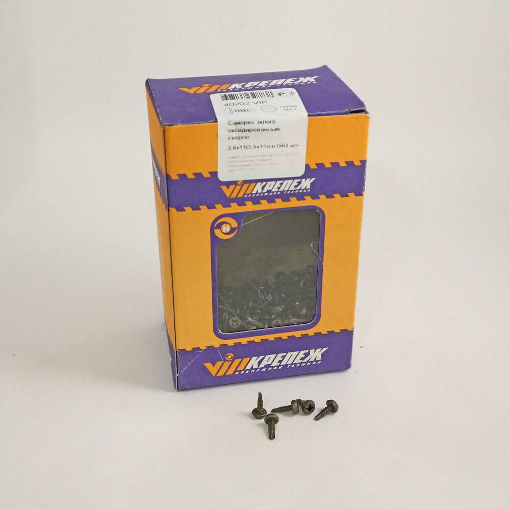 Саморезы-клопы vipкрепеж, крестообразный шлиц Philips, для гипсокартона и металла, 3,8x11,5 см, 503 шт