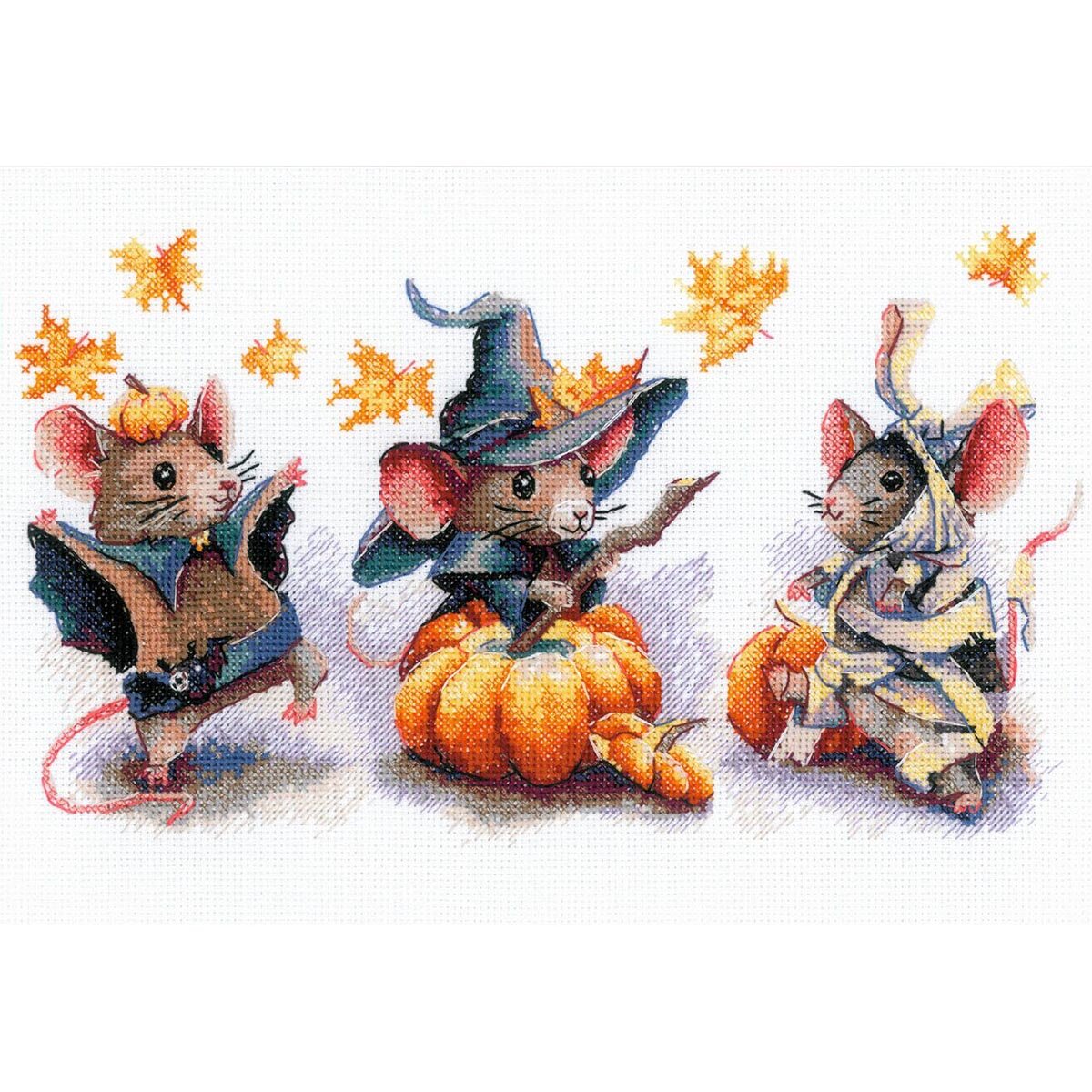2241 Набор для вышивания 'Мышиная вечеринка' 30*21см, Риолис