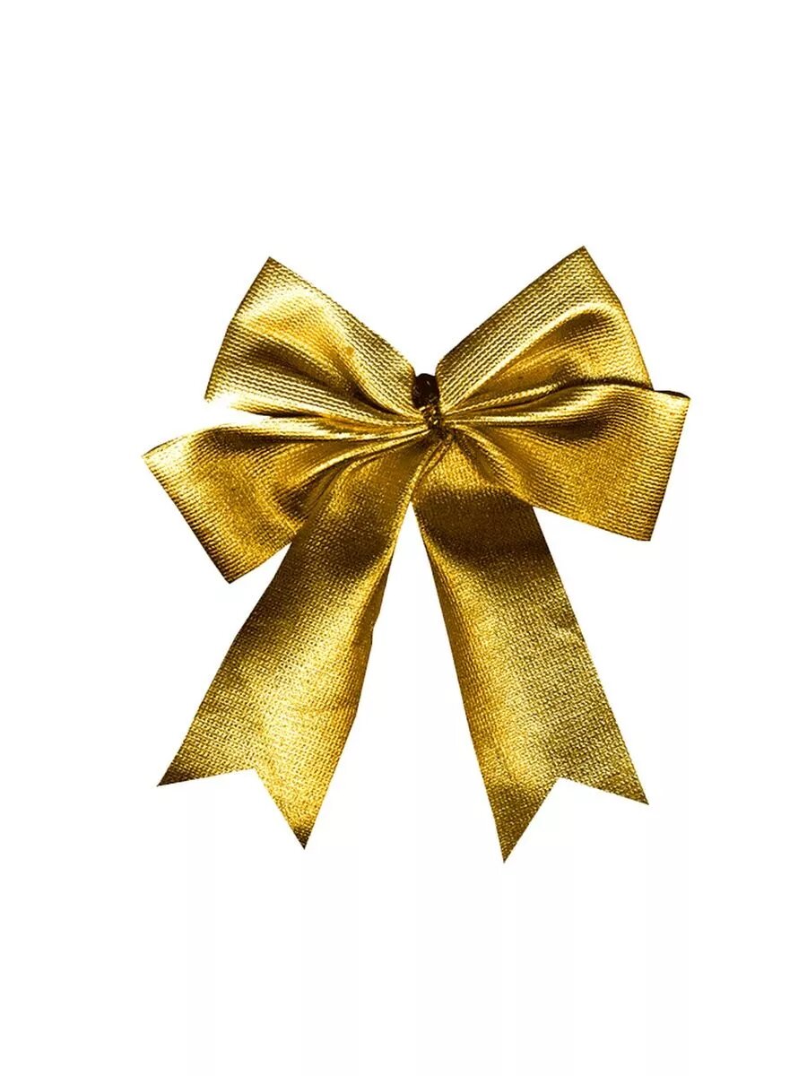 Бант декоративный Золото / 14*16 см / 1 шт. / Веселый праздник