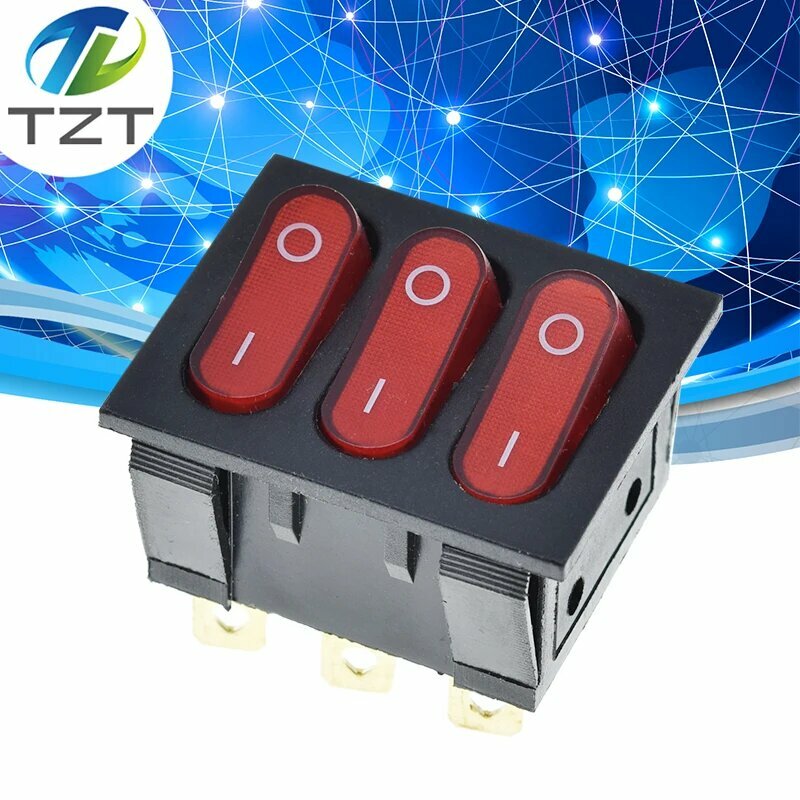 Переключатель KCD3-303 красный 16A/250В TZT teng