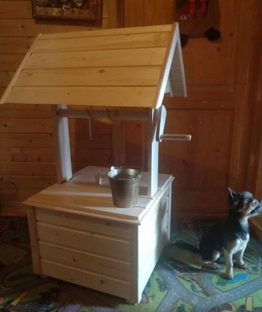 Декоративный колодец для сада с крышкой