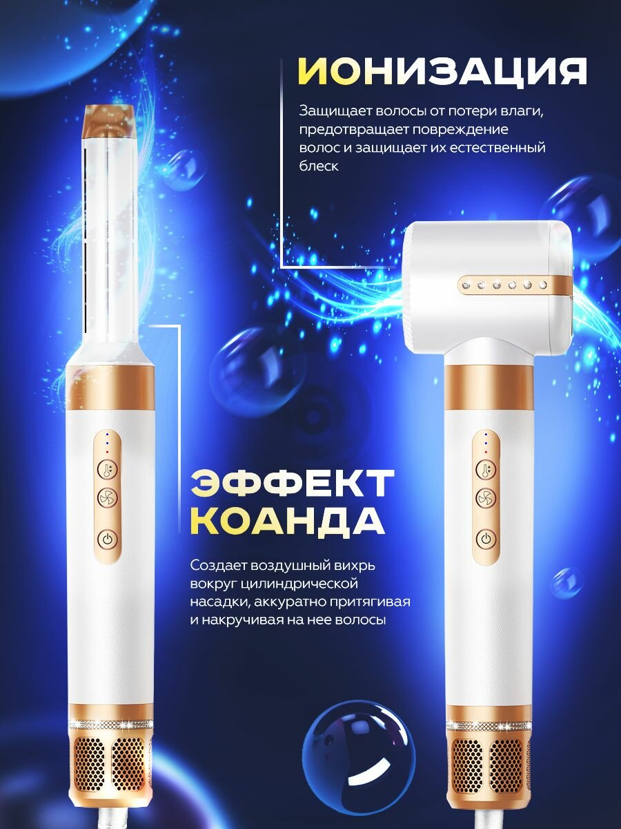 Стайлер для волос 7в1 / Фен для волос с насадками для завивки-SDCT