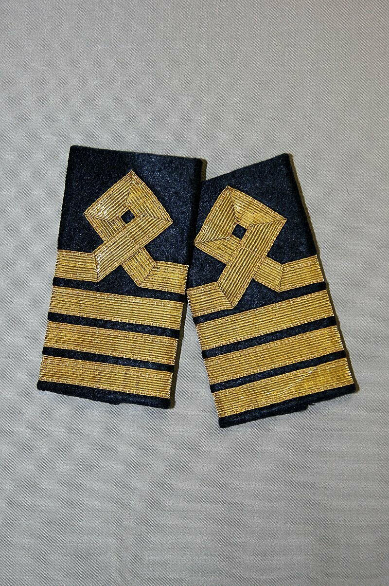 Погоны Капитана, торговый флот, фетровые, золотой галун, 5,3х9,5см