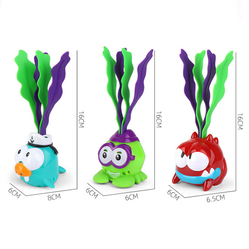 EITGZWAS 2020 Дети играют в воде, плавающие водоросли со светом, мультяшные игрушки для ванной, игрушки для ванной, упаковка консервов, печать