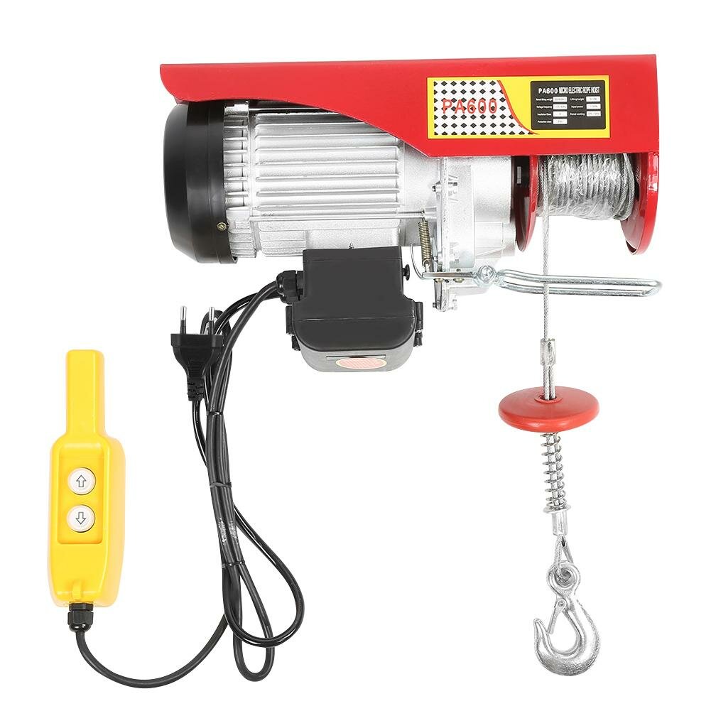 300/600 кг электрическая лебедка с дистанционным управлением подъемный кран с вилкой ЕС 220 В