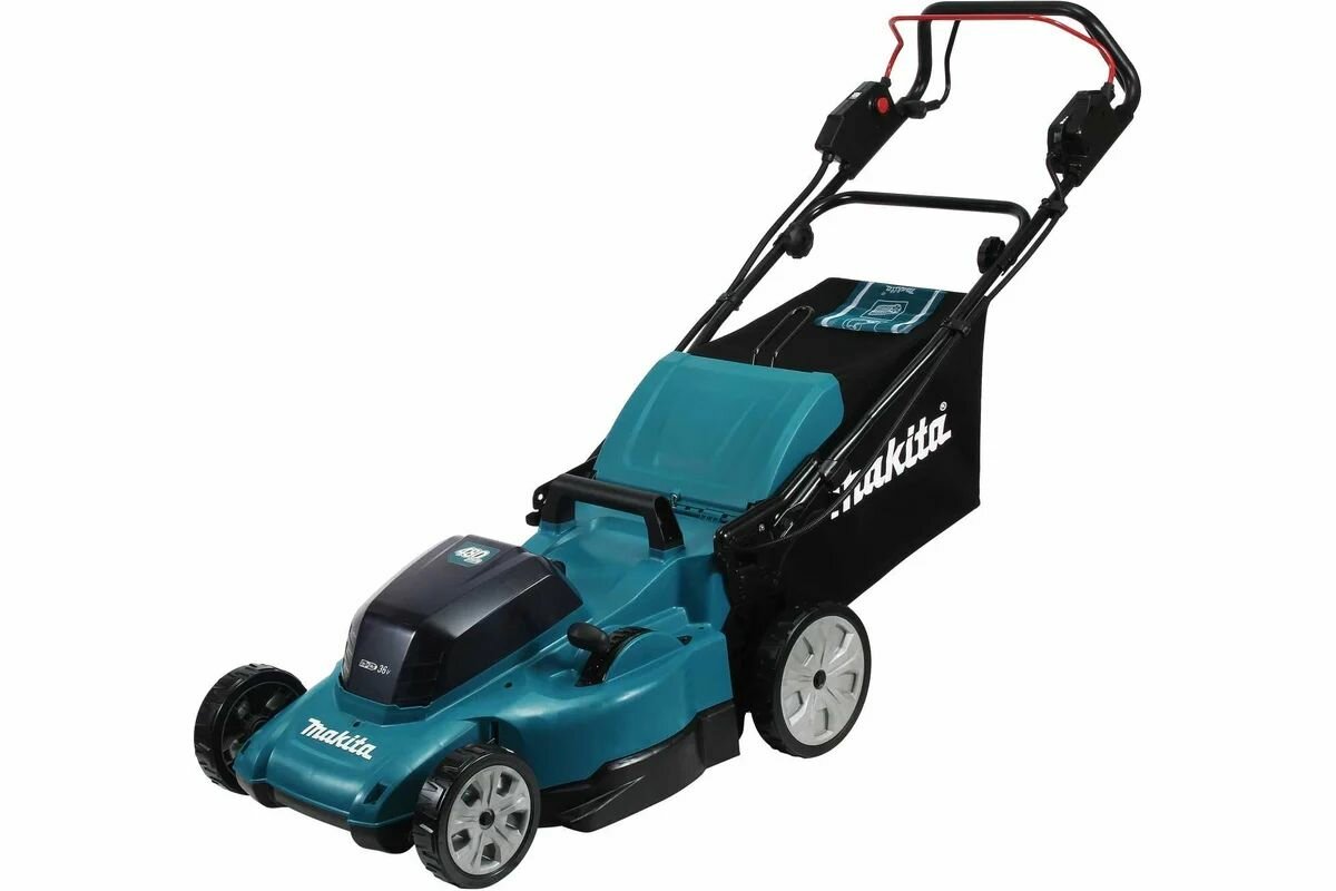Газонокосилка аккумуляторная Makita LXT 2x18В, самоходная, XPT, (2xBL1850B, DC18SH) DLM481CT2