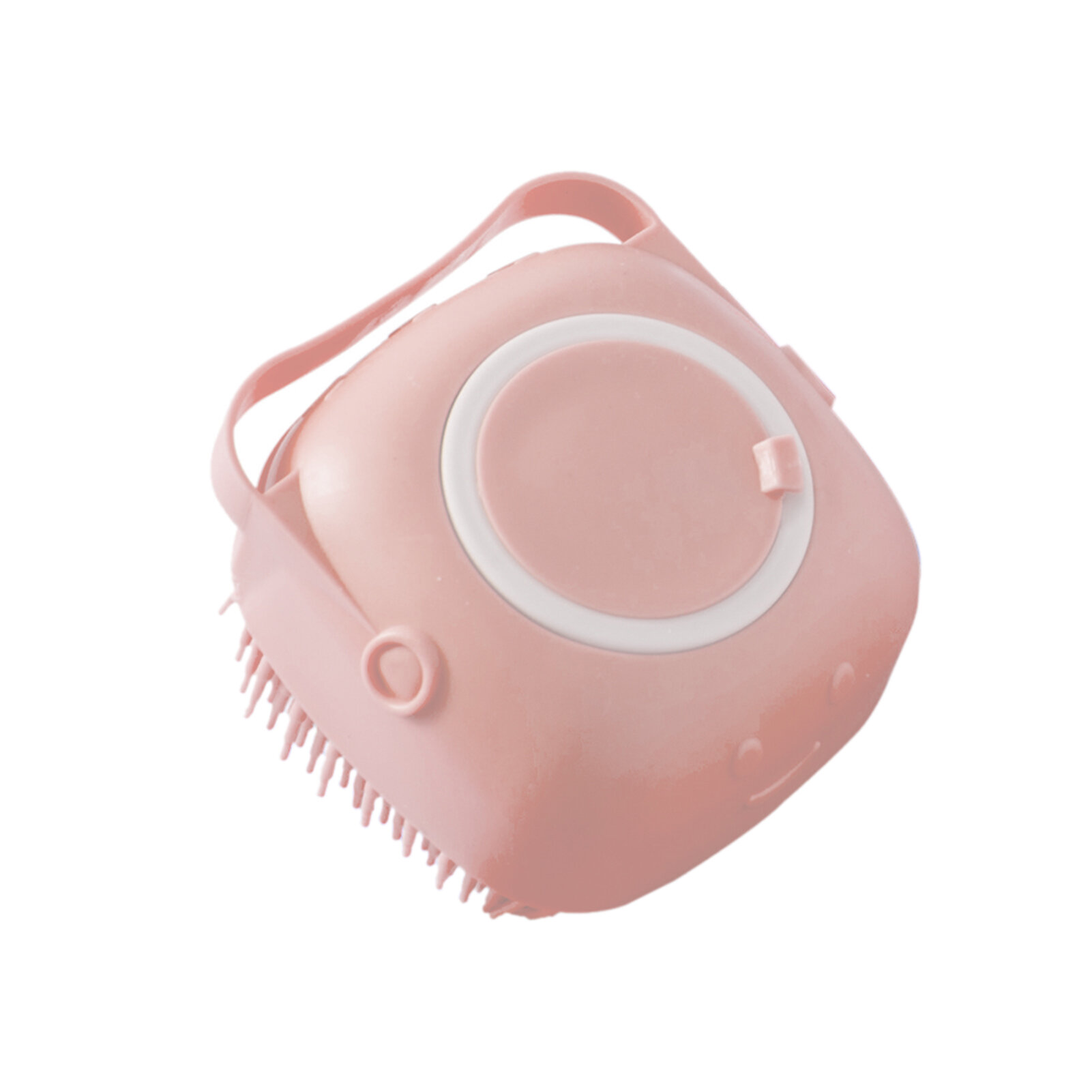 Многофункциональная силиконовая щетка для мытья домашних животных с удобной ручкой, подходит для кошек и собак, розовая.