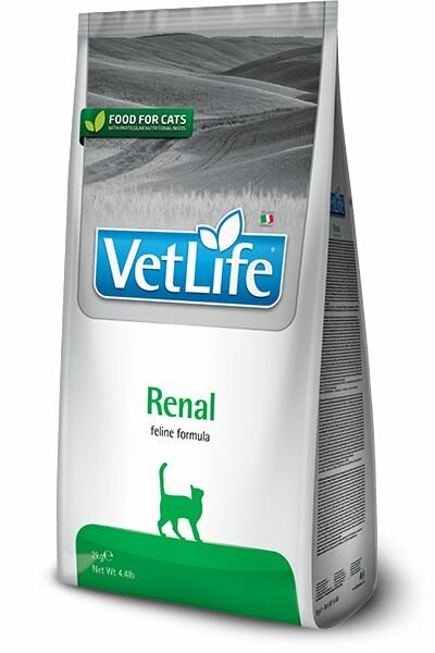 Сухой корм Vet Life Renal Cat диетический корм для кошек для поддержки функции почек 2 кг