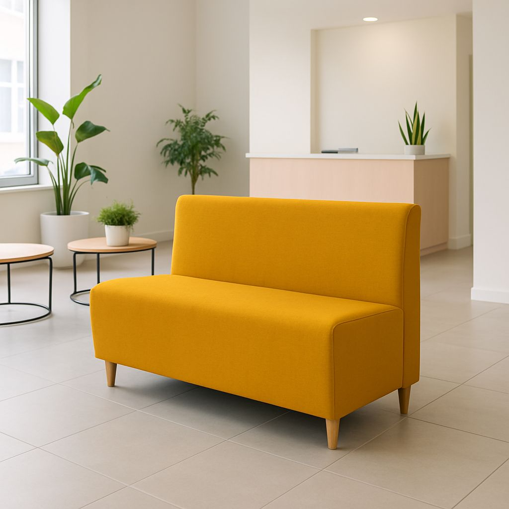 Диван "Слим", прямой, без подлокотников, велюр, Горчичный, 140х65х85 см
