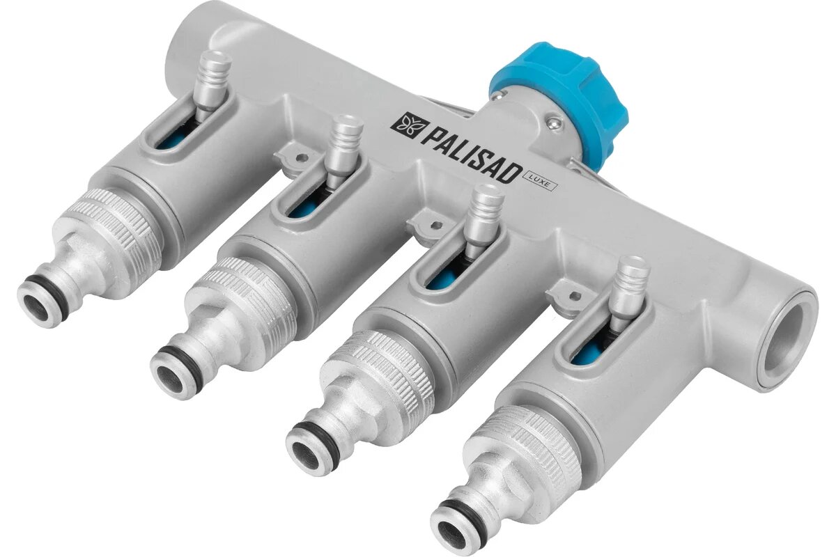 PALISAD LUXE 65833 Разветвитель четырехканальный с внутренней резьбой 3/4 дюйма, алюминий