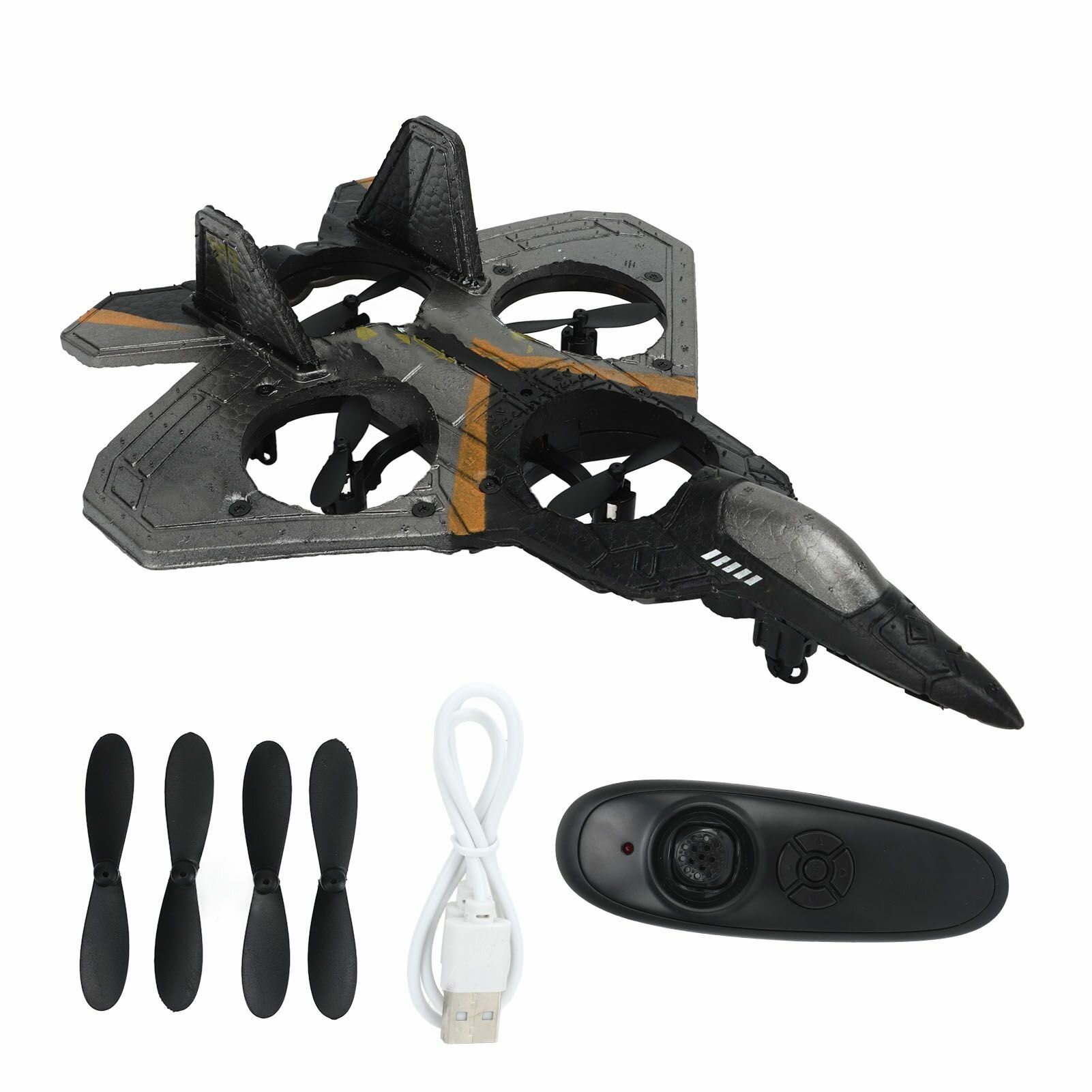 2,4 ГГц детский радиоуправляемый планер, модель светодиодного светильника, стабильный полет, игрушка с дистанционным управлением, самолет с пропеллером, серебро, 1 батарея