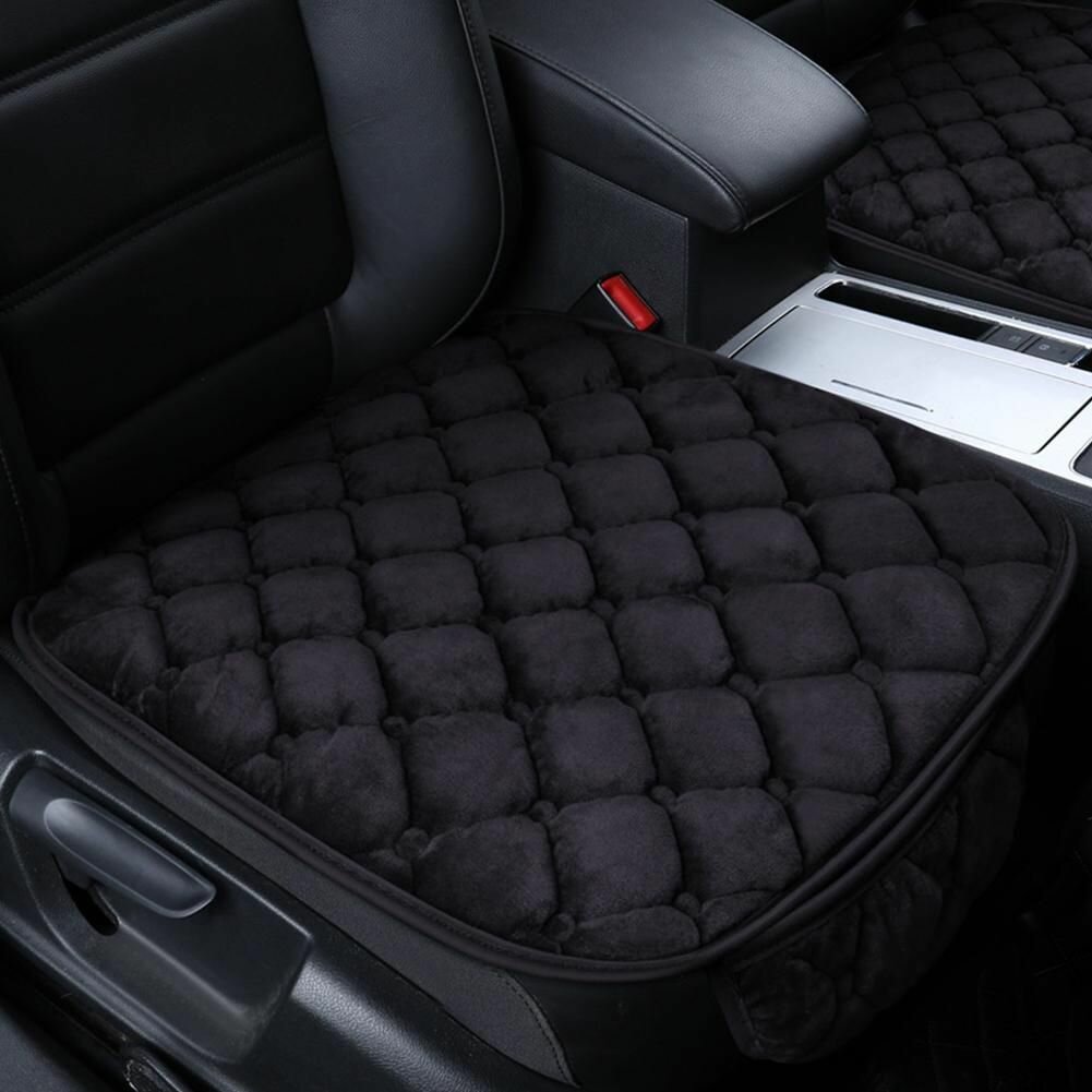 Зимняя плюшевая подушка для автокресла / высококачественная эластичная губка толщиной 8 мм, двойная композитная / подходит большинства моделей автомобилей на рынке