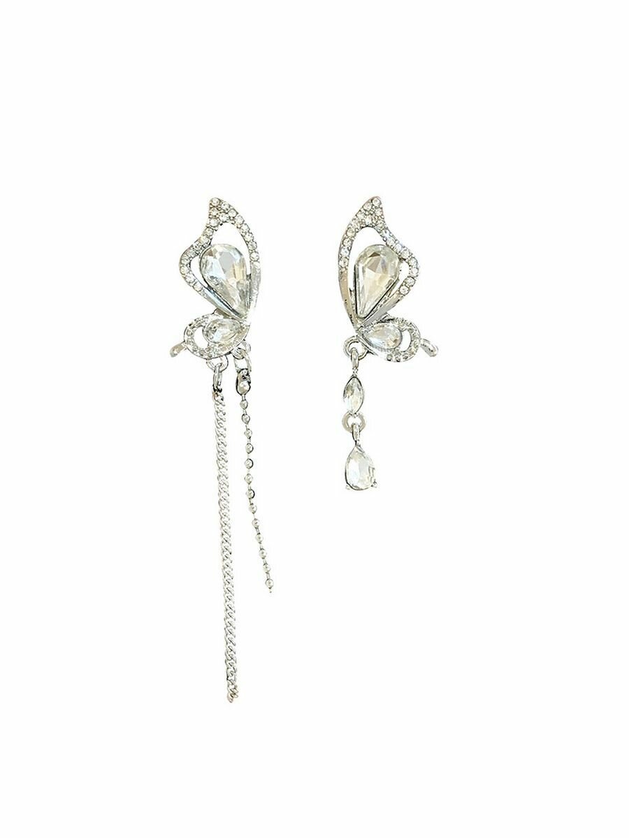 Серьги пусеты, стекло, металл, эмаль, искусственный камень