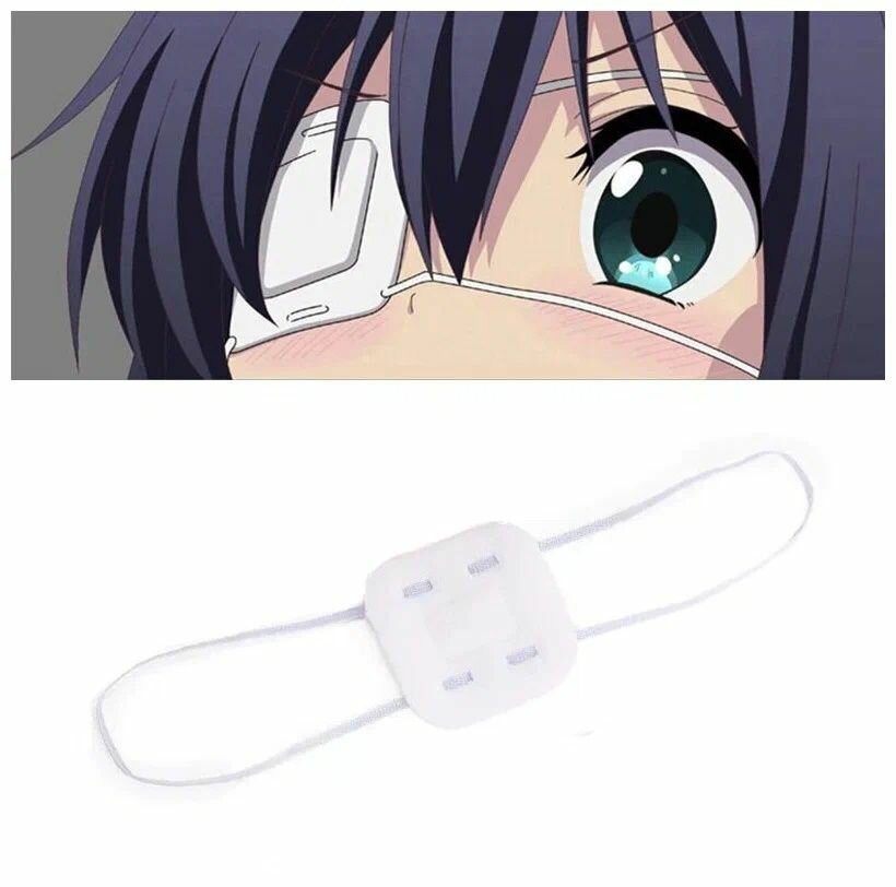 Повязка на глаз для косплея белая на резинке / Повязка из аниме Токийский Гуль / Кен Канеки Tokyo Ghoul