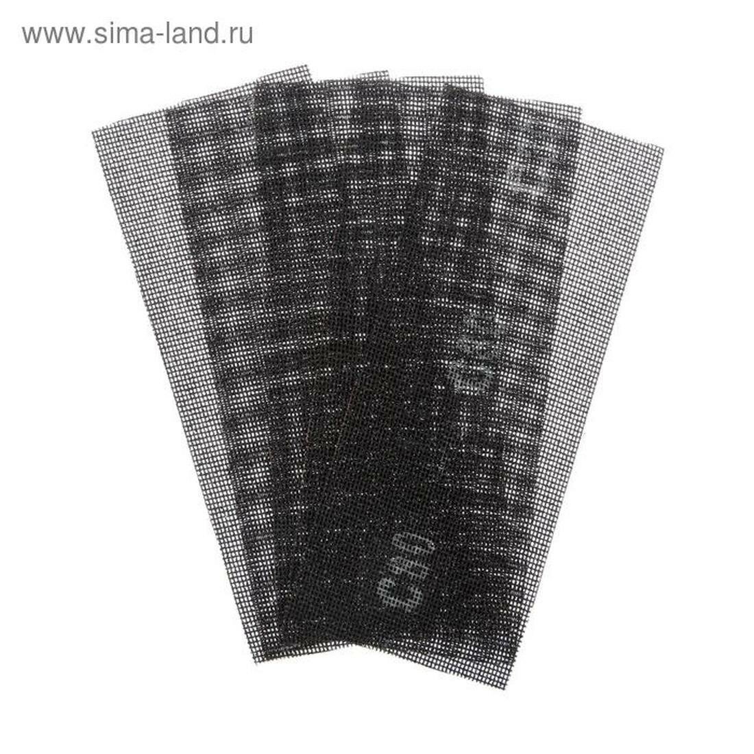 Сетка абразивная тундра, водостойкая, карбид кремния, 115 х 280 мм, Р80, 5 шт.
