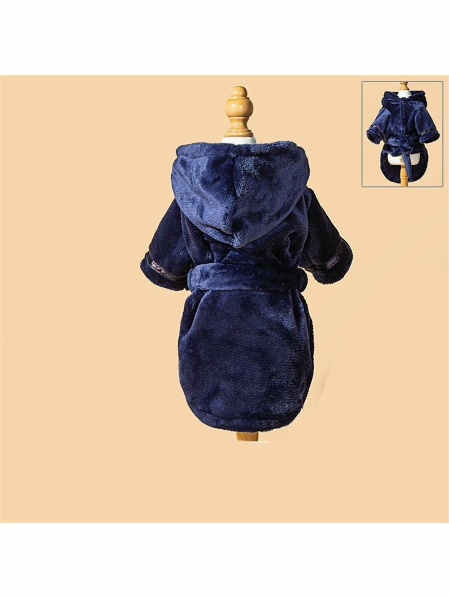 Быстросохнущий халат для домашних животных, пижамы, быстро сохнущий и супер впитывающий ночной халат для собак и кошек с капюшоном, размер L (белый)