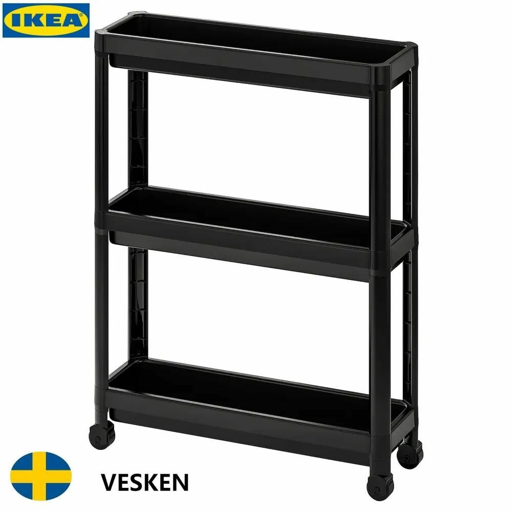 IKEA-VESKEN -Угловая напольная рама, черная, 54x18x71 см